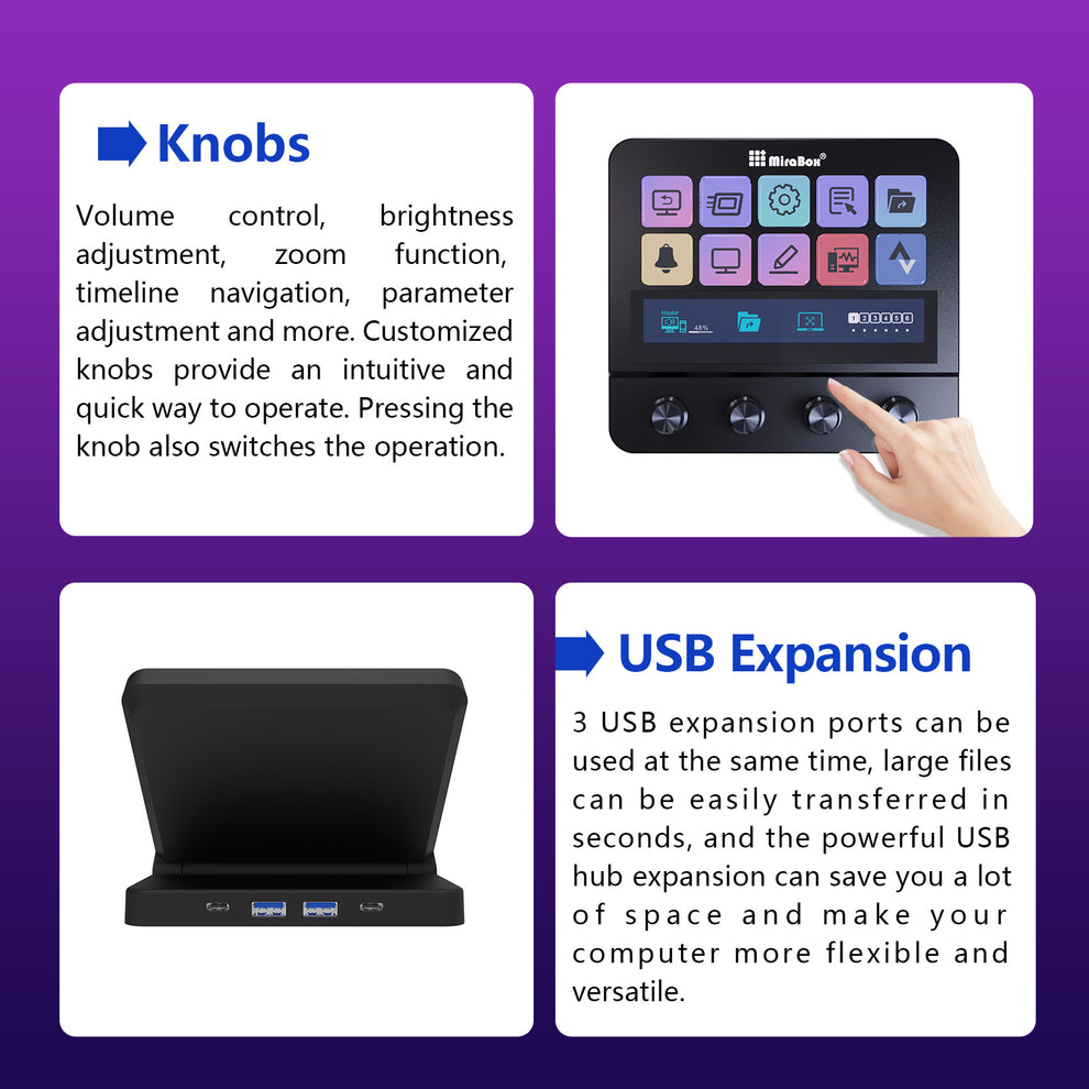 MIRABOX Stream Dock N4 國際版 懶人神器 可視化自訂鍵盤及旋轉按鈕 平民版 Elgato Stream deck Am ...